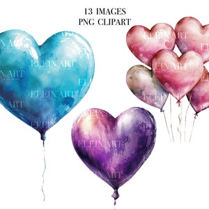 Watercolor Balloons Clipart Watercolor Birthday Party - Etsy