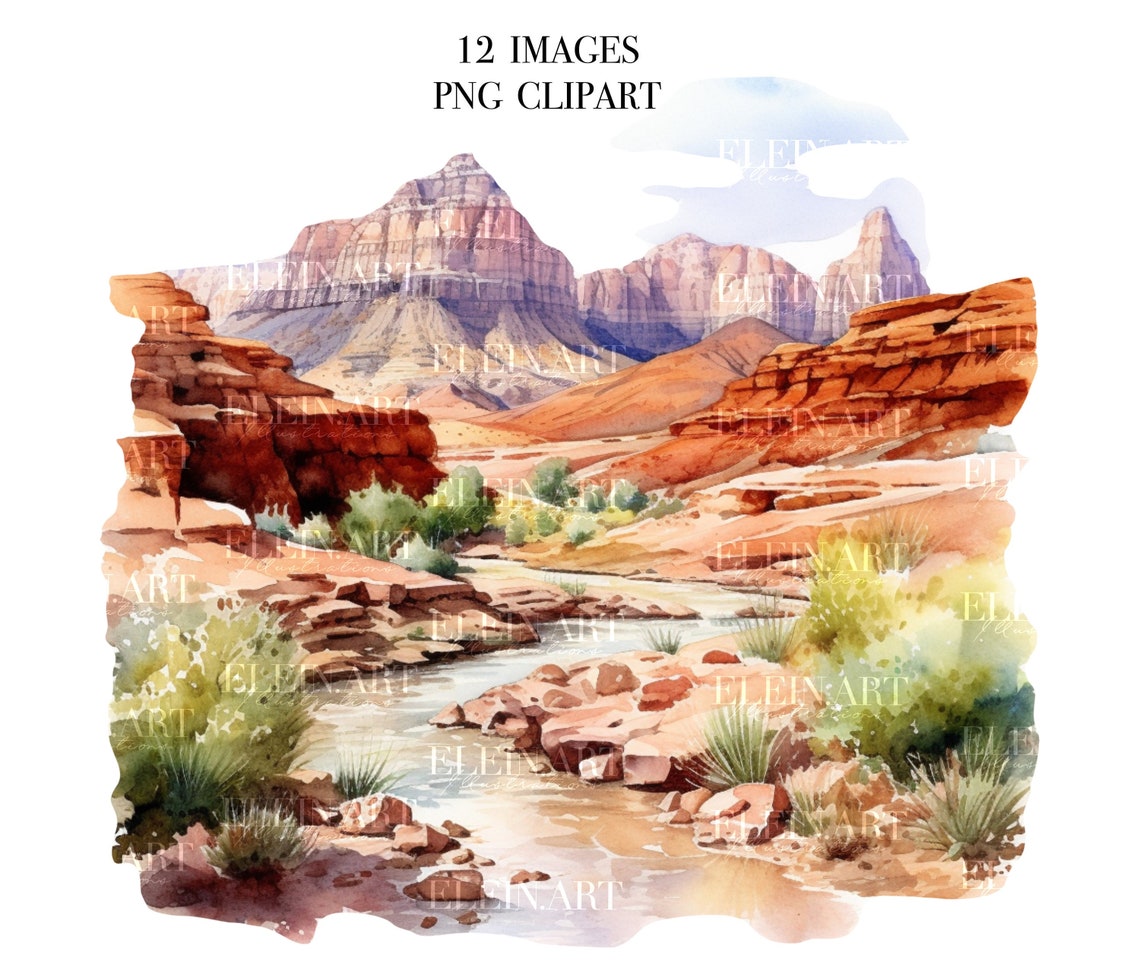 Western Desert Landscape, Western Landscape Prints, Western PNG Bundle ...