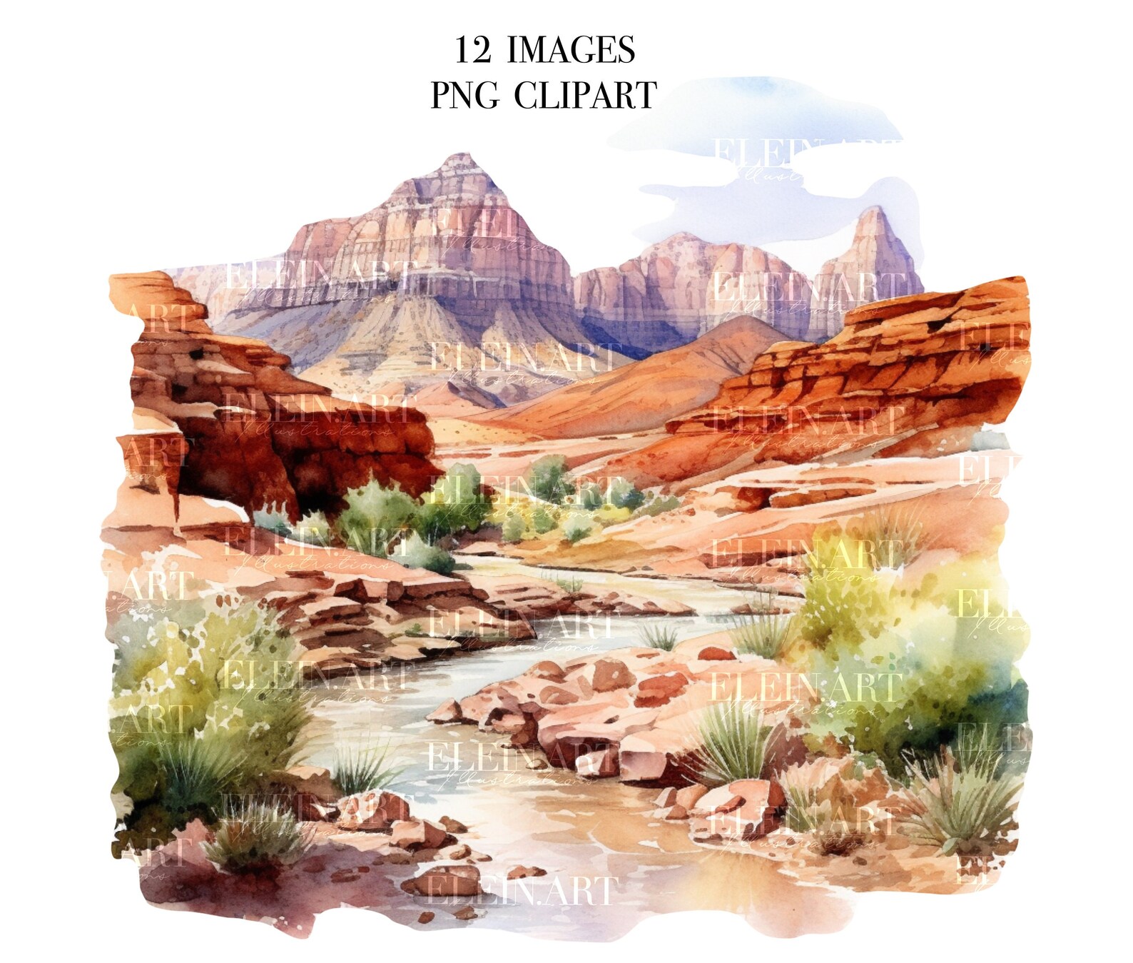 Western Desert Landscape, Western Landscape Prints, Western PNG Bundle ...