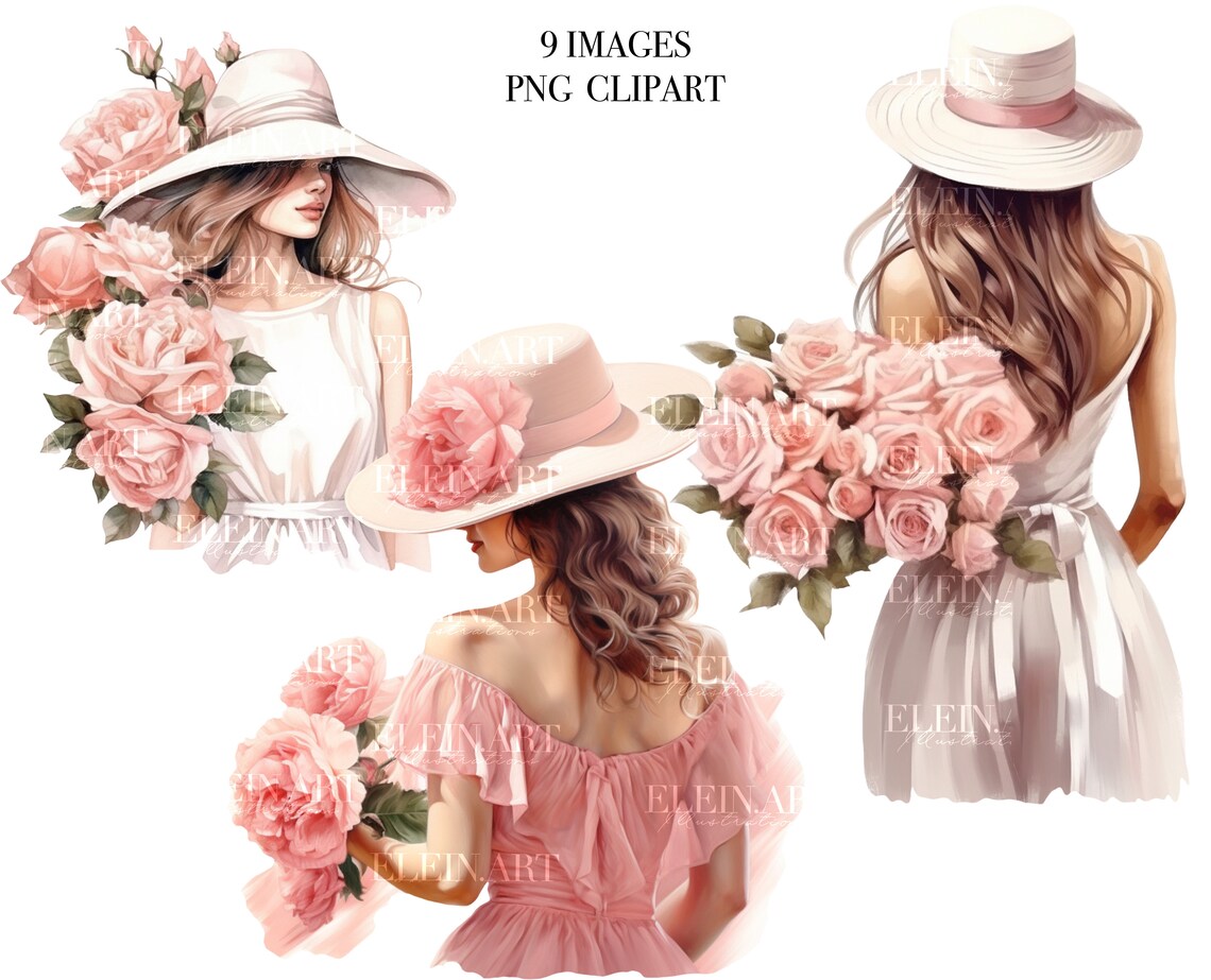 Watercolor Girl Clipart, Summer Girl Watercolor, Fashion Girl Clipart ...