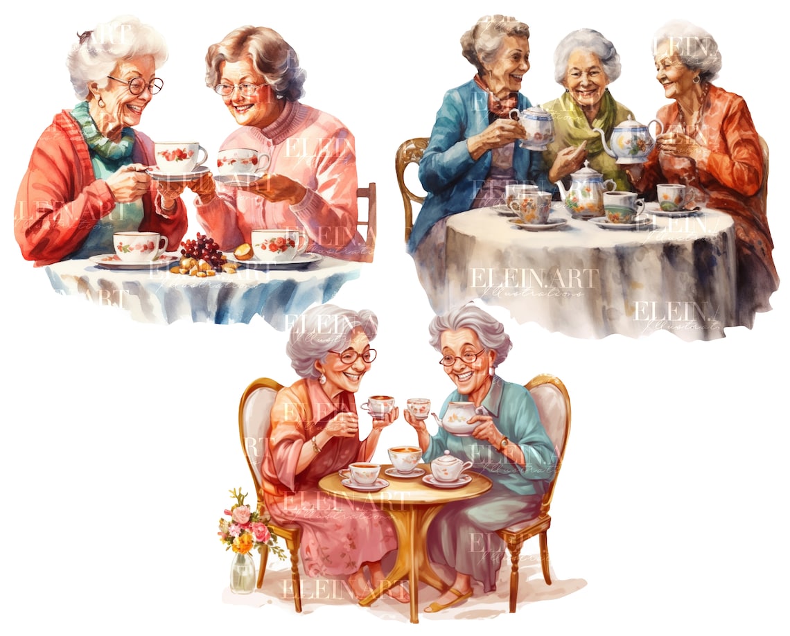 Old Ladies Clipart, Tea Time Clipart, Old People Clipart, Downloads People, Women Clipart PNG ...