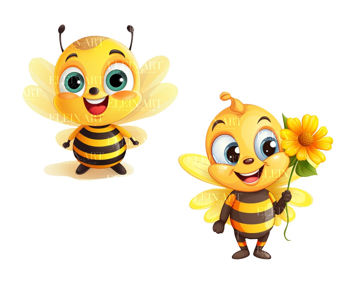Watercolor Bee Clipart, Cute Bee Clipart, Bee Honey Comb Clipart, Bee ...