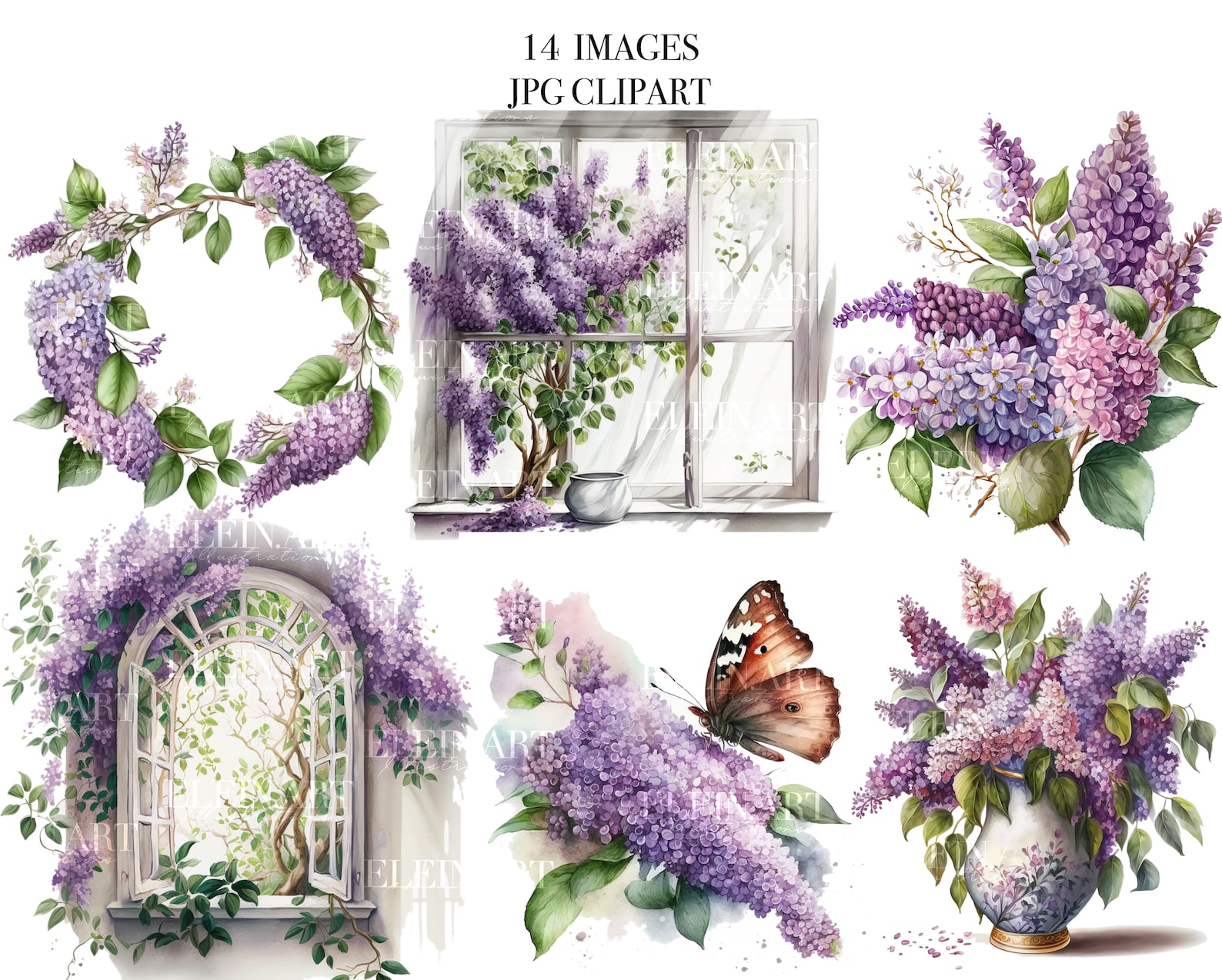 Watercolor Lilac Clipart, Watercolor Lilac, Purple Lilac clipart ...