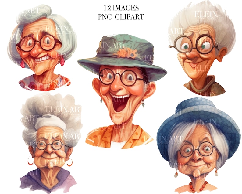 Old Ladies Clipart Women Clipart PNG Old People Clipart - Etsy UK