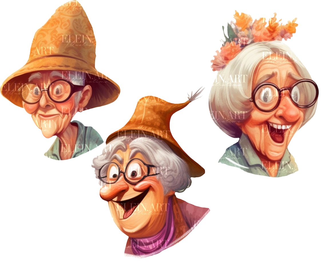 Old Ladies Clipart, Women Clipart PNG, Old People Clipart, Funny Ladies Clipart, Downloads ...