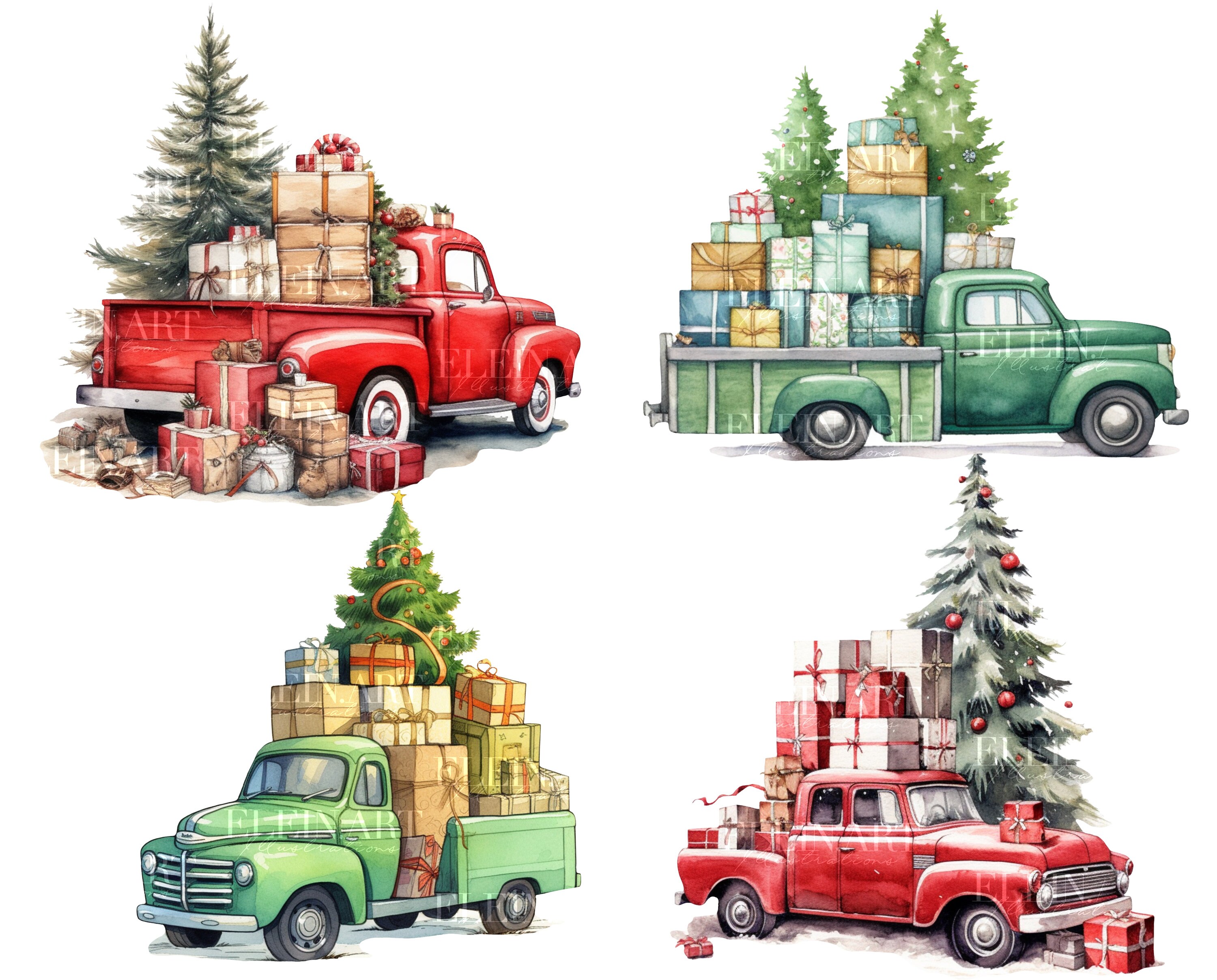 Christmas Truck Clipart, Christmas Truck PNG, Christmas Tree Clipart ...