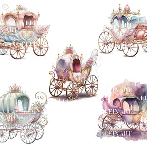 Princess Birthday Invitation Baby Girl Party Watercolor Carriage ...