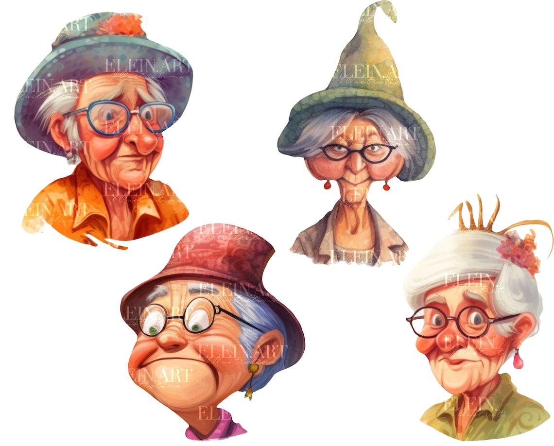 Old Ladies Clipart Women Clipart PNG Old People Clipart - Etsy UK
