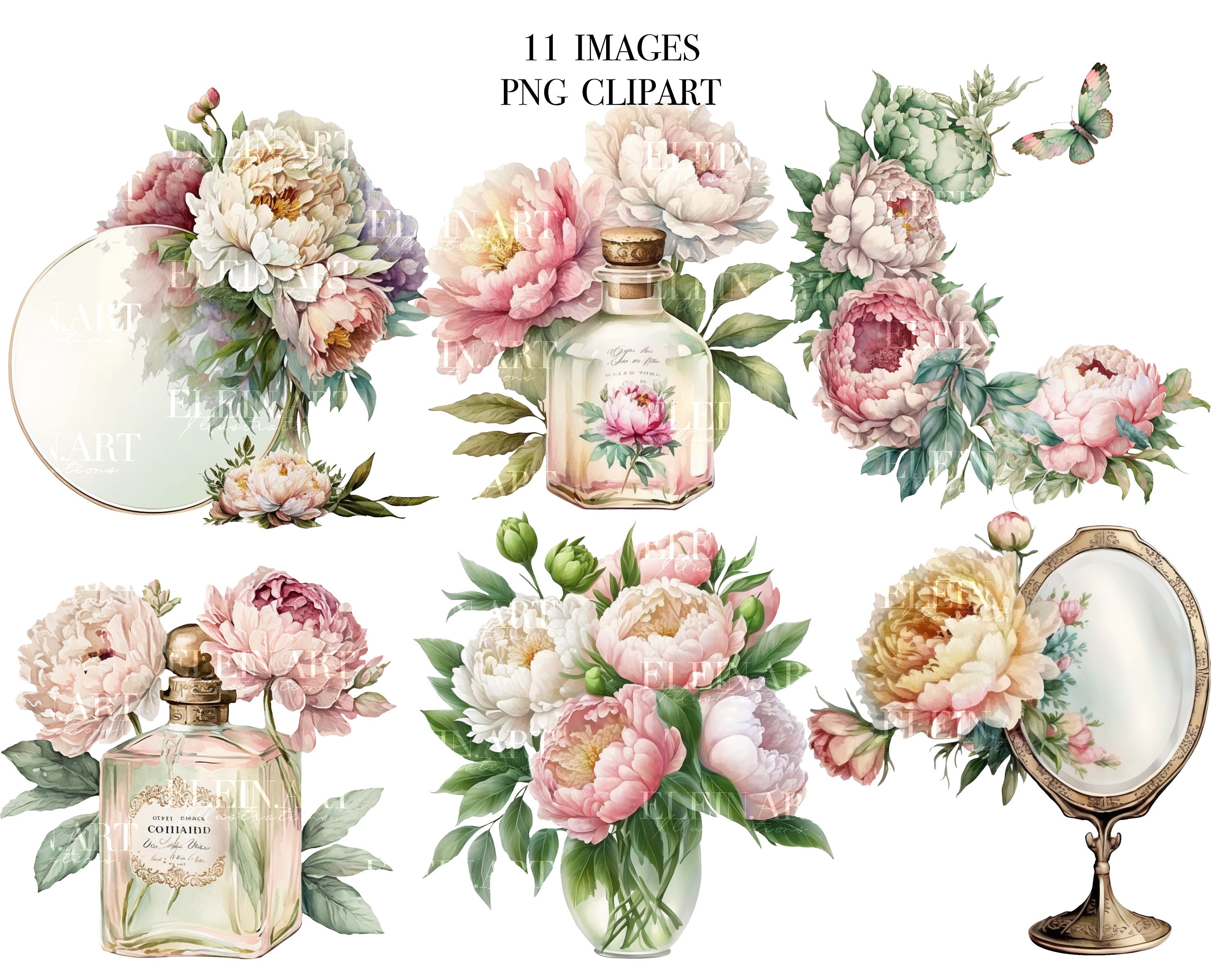 Fashion Art Perfume, Watercolor Peonies, Peony PNG , Floral Clipart ...