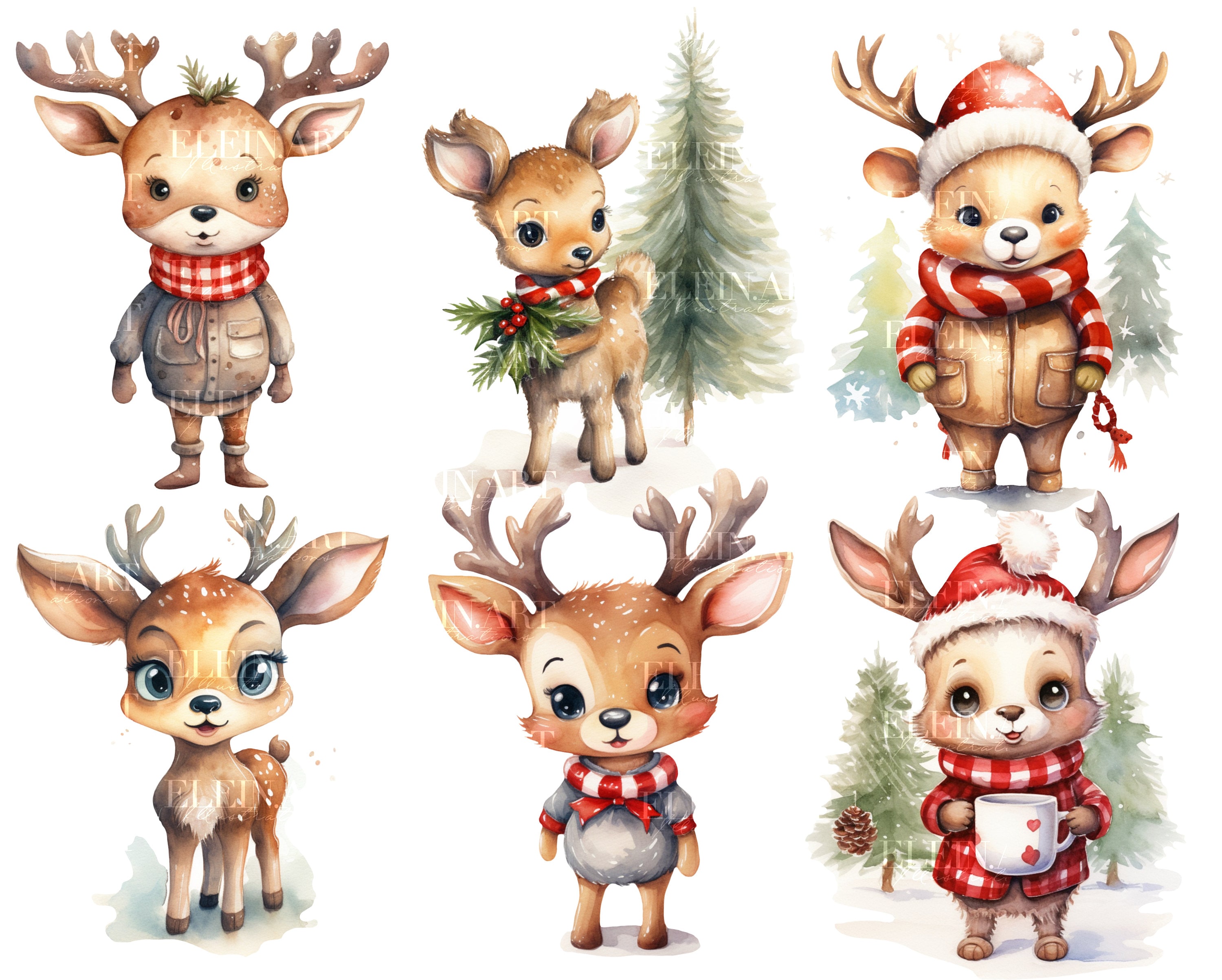 Christmas Reindeer PNG, Christmas Deer Clipart, Christmas Clipart ...