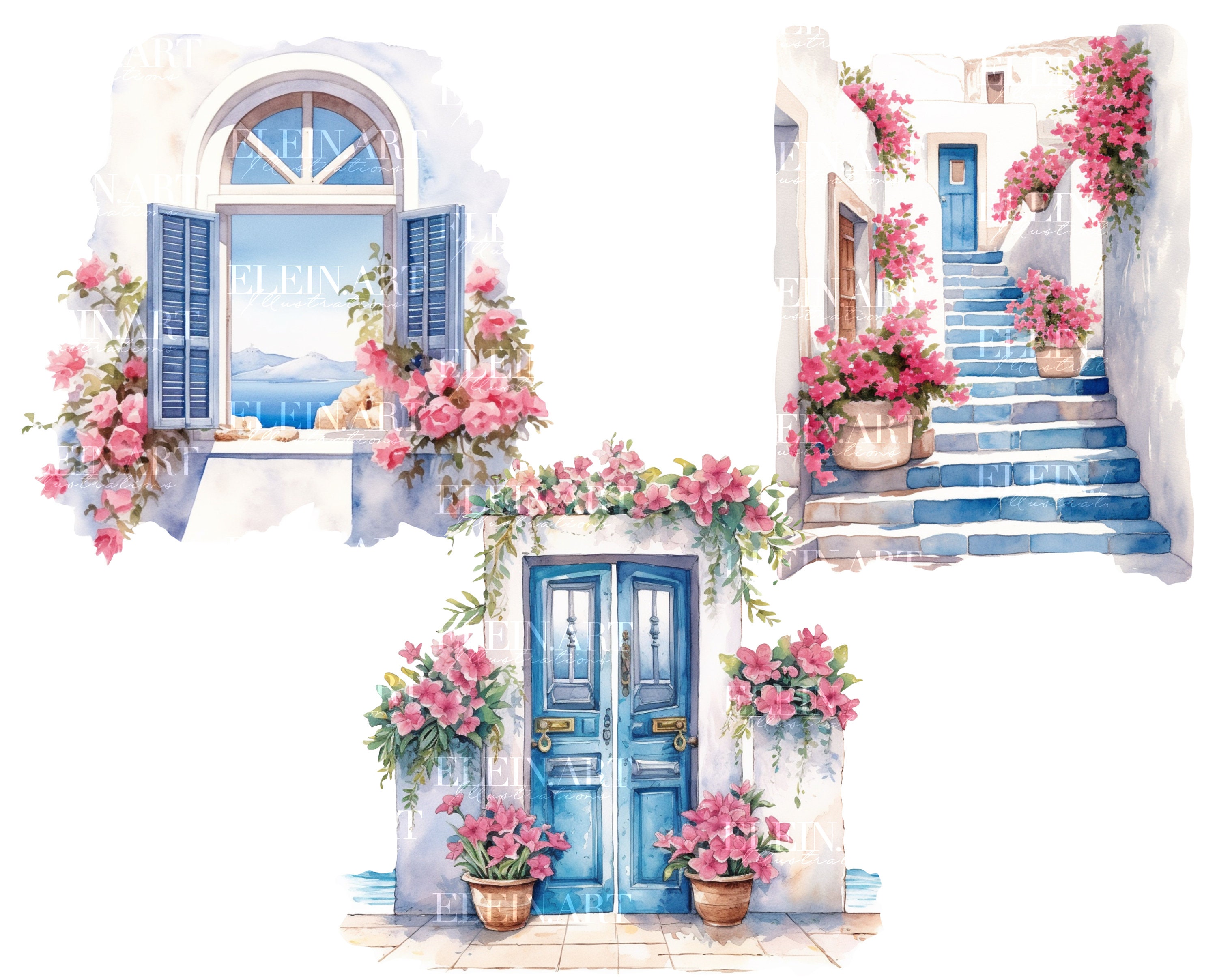 Door Clipart, Window Clipart, Door Watercolor, Window Bundle PNG ...