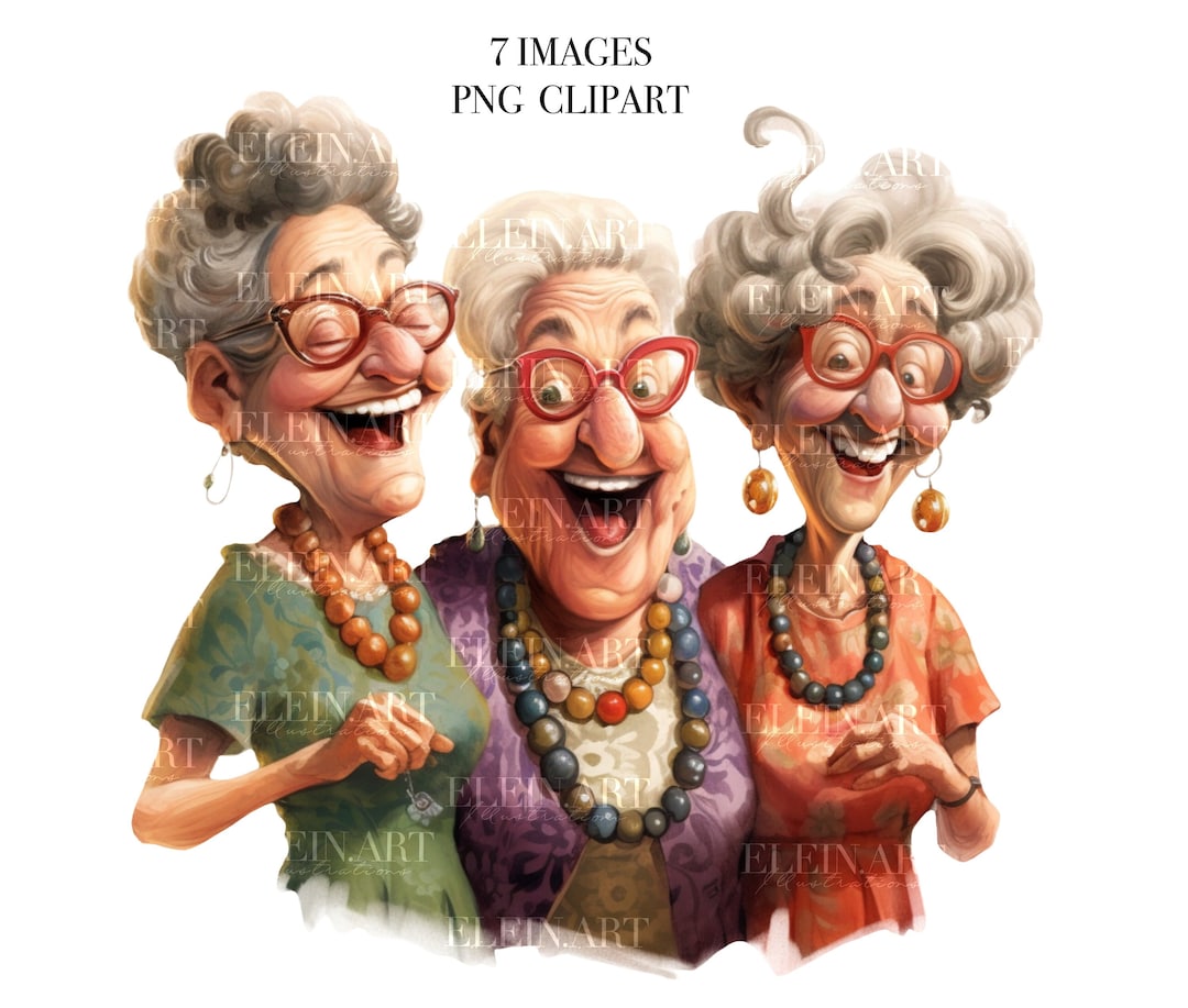 Old Ladies Clipart Women Clipart PNG Old People Clipart Old - Etsy UK