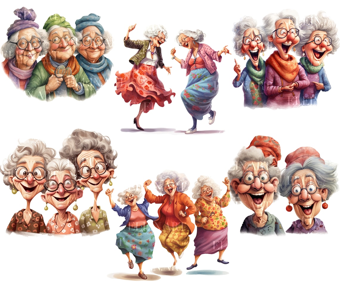 Old Ladies Clipart Women Clipart PNG Old People Clipart Old - Etsy UK