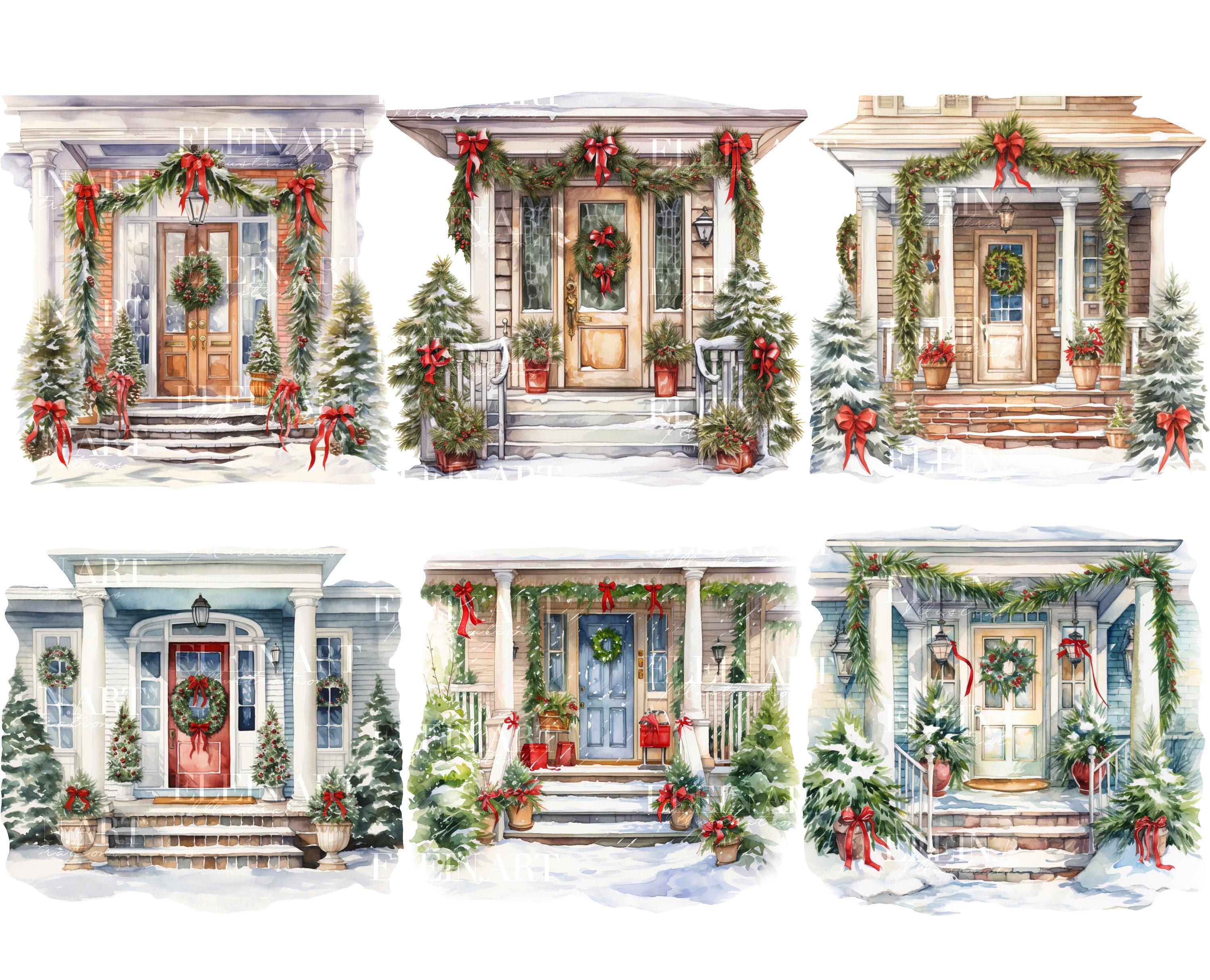 Watercolor Christmas Clipart, Winter Holidays, Christmas Clipart Bundle ...