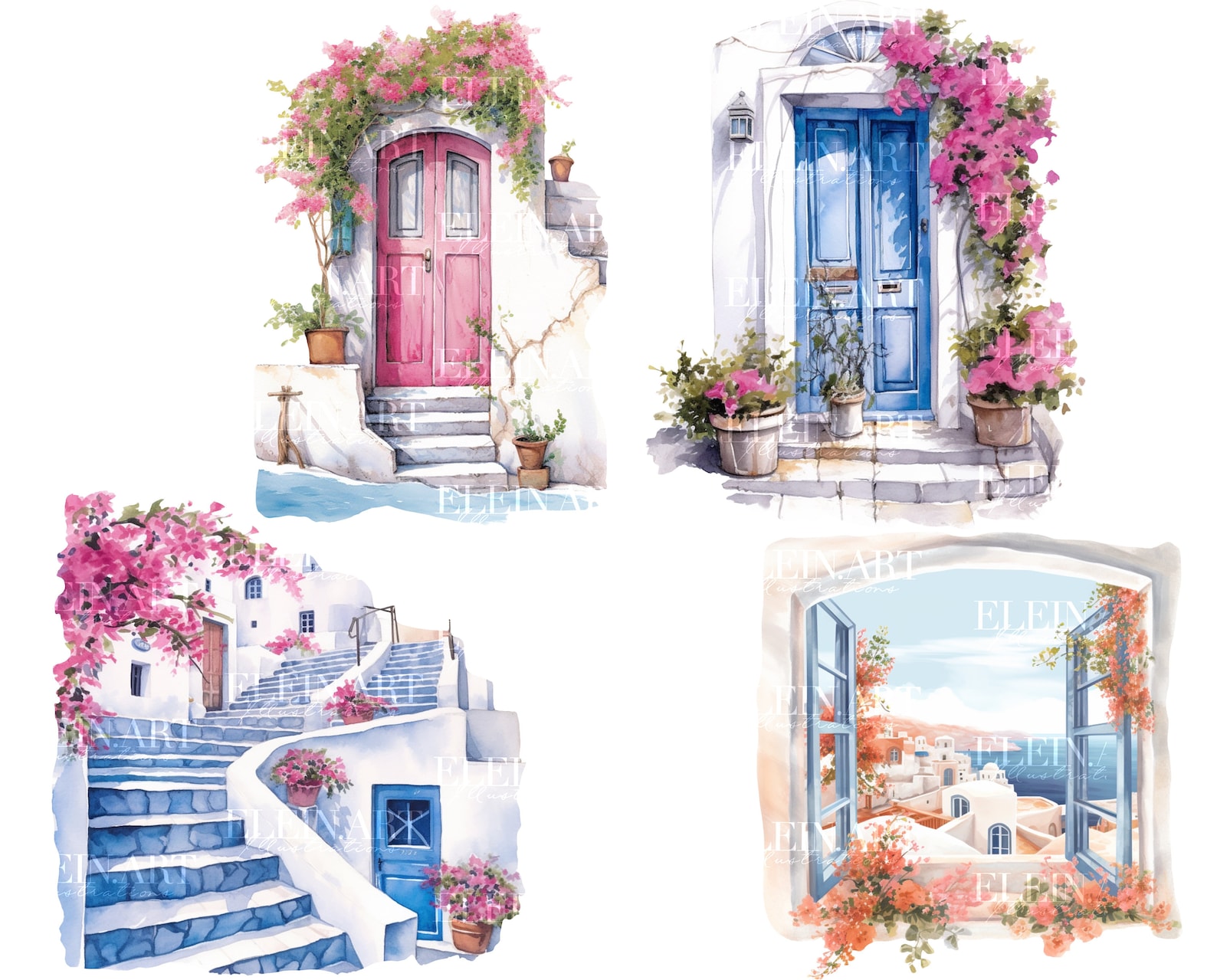 Door Clipart, Window Clipart, Door Watercolor, Window Bundle PNG ...