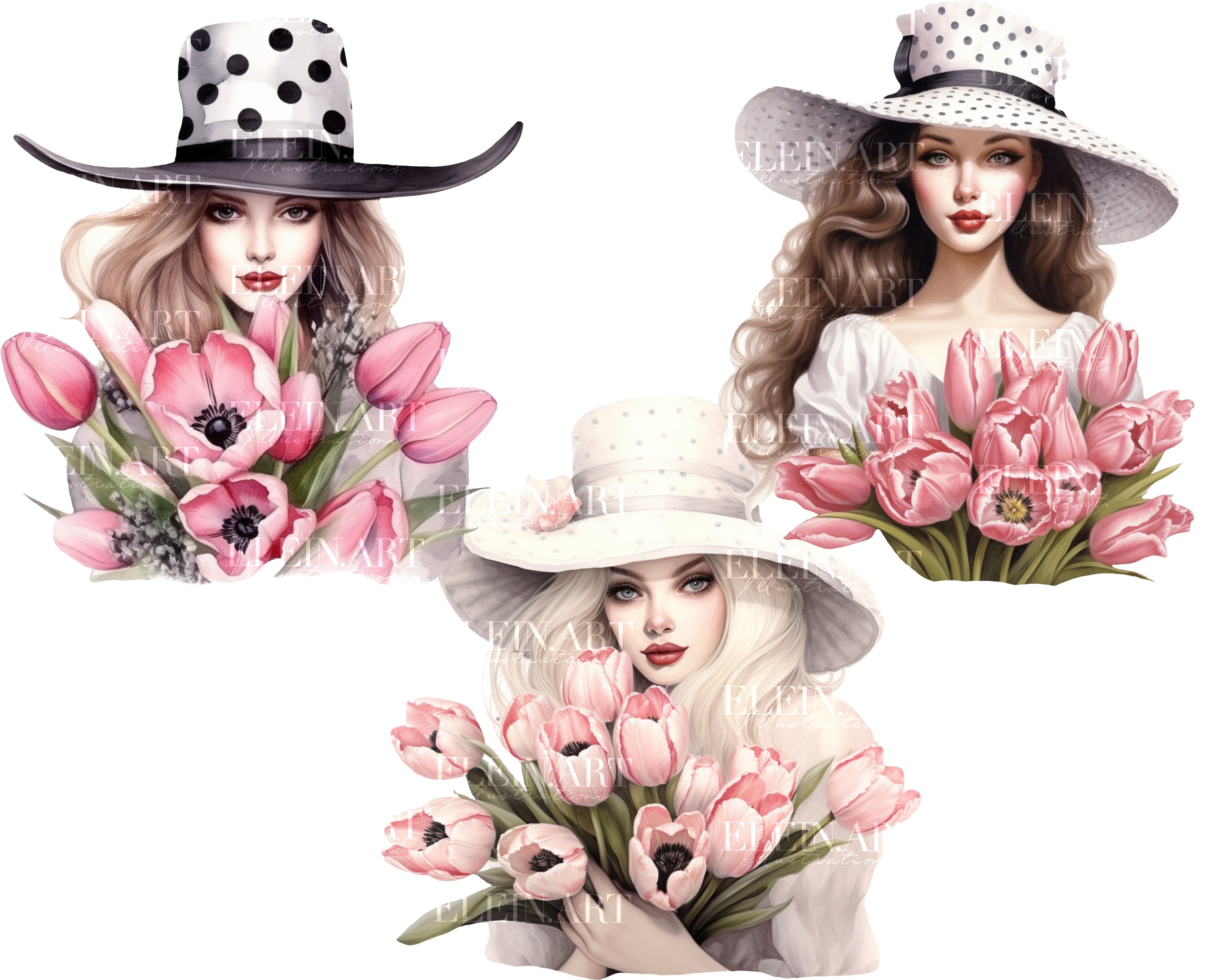 Summer Girl Clipart, Girl Watercolor, Girl Flower PNG, Spring Girl ...