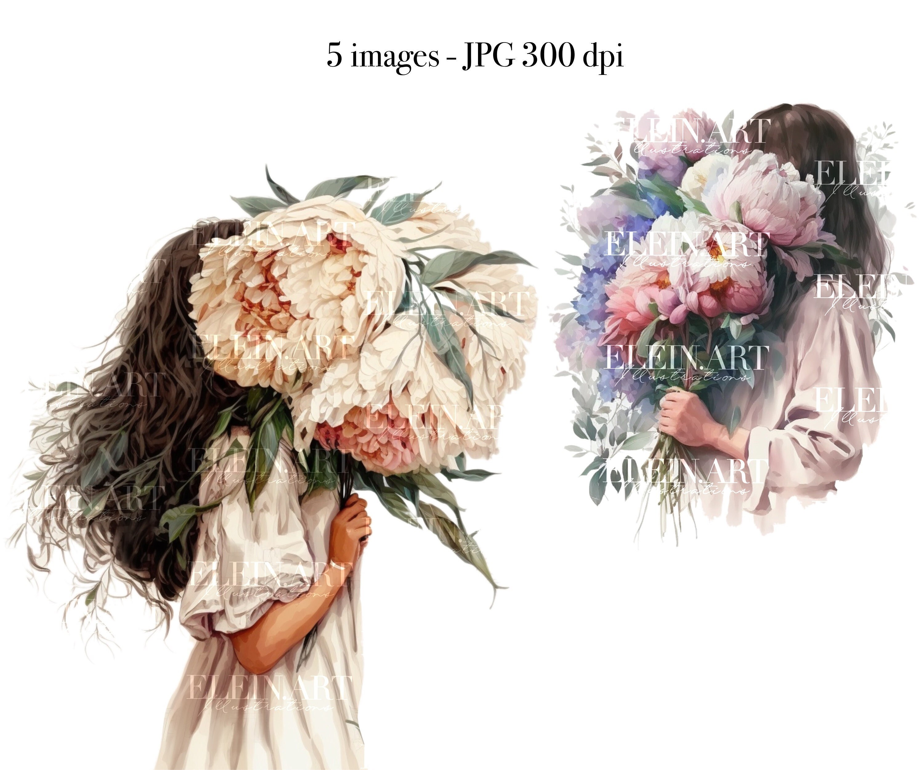 Boho Girls Clipart Girls Printable Clipart Digital - Etsy