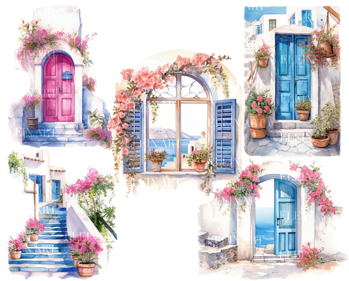 Door Clipart, Window Clipart, Door Watercolor, Window Bundle PNG ...