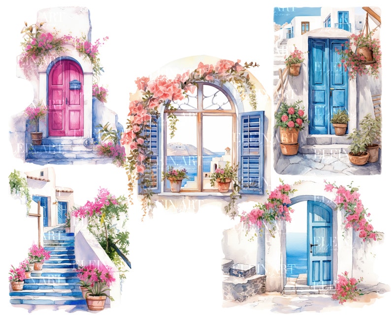 Door Clipart, Window Clipart, Door Watercolor, Window Bundle PNG ...