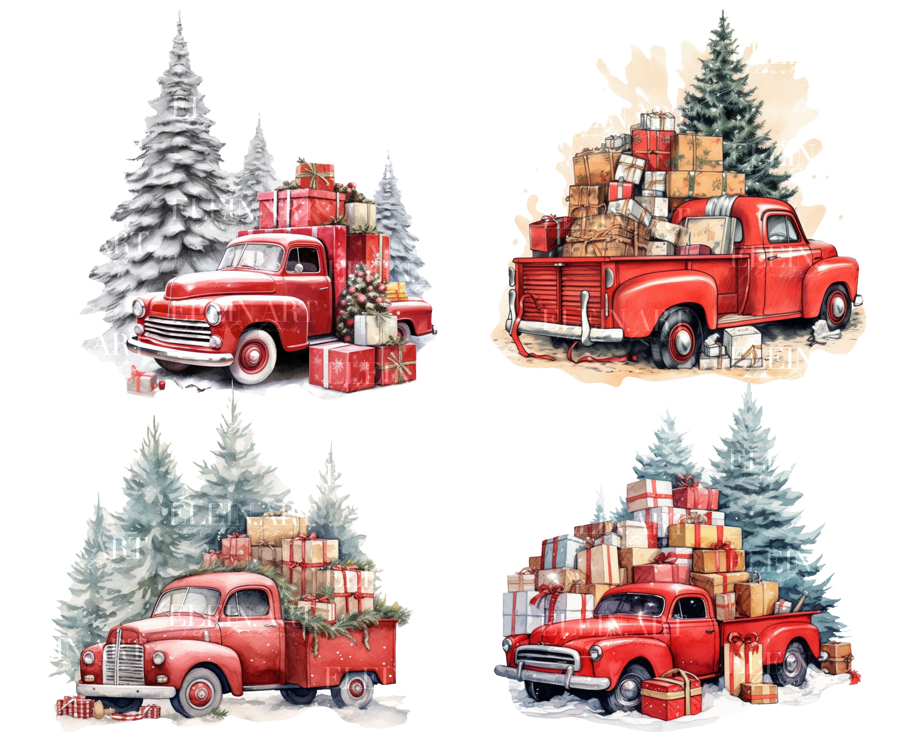 Christmas Truck Clipart, Christmas Truck PNG, Christmas Tree Clipart ...