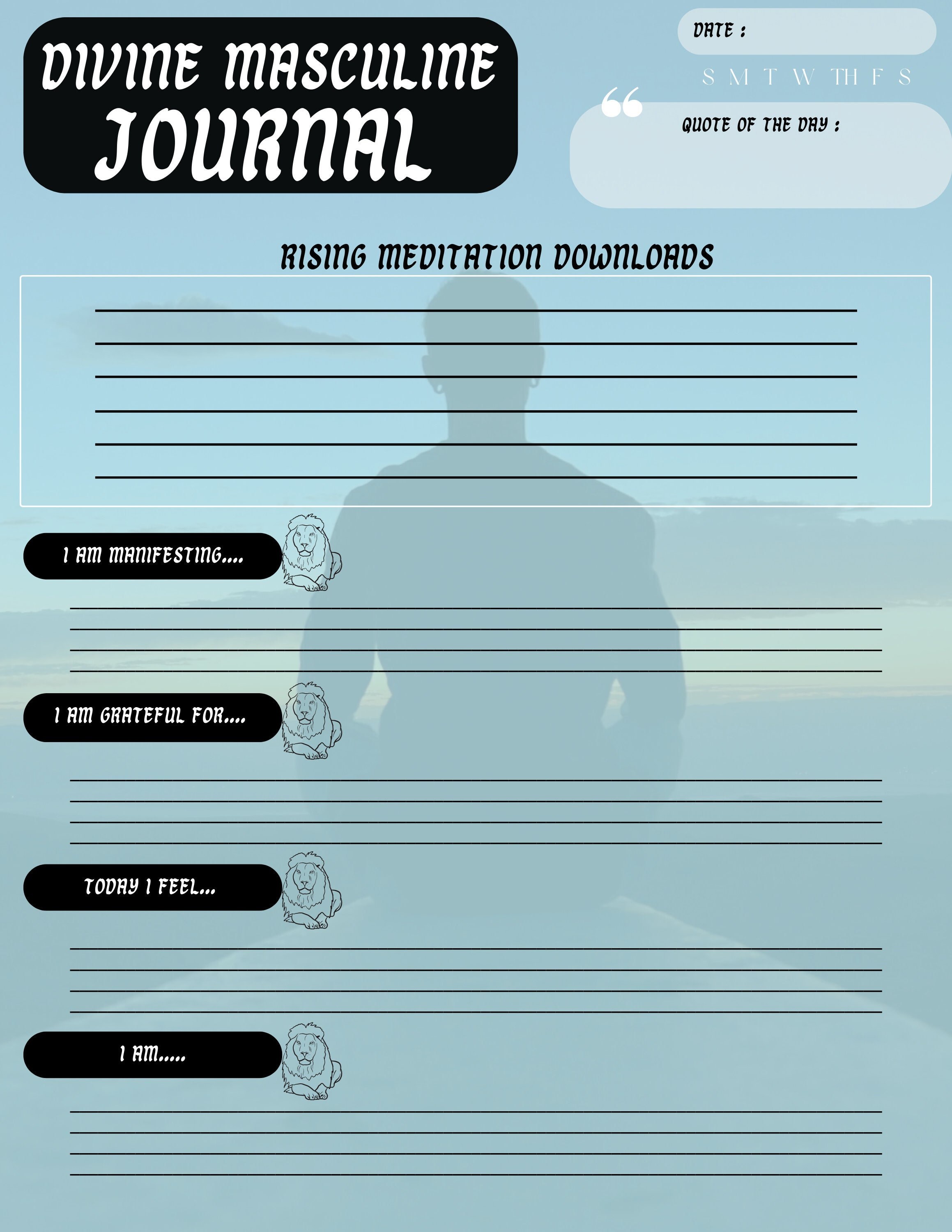 DIVINE MASCULINE JOURNAL Template - Etsy