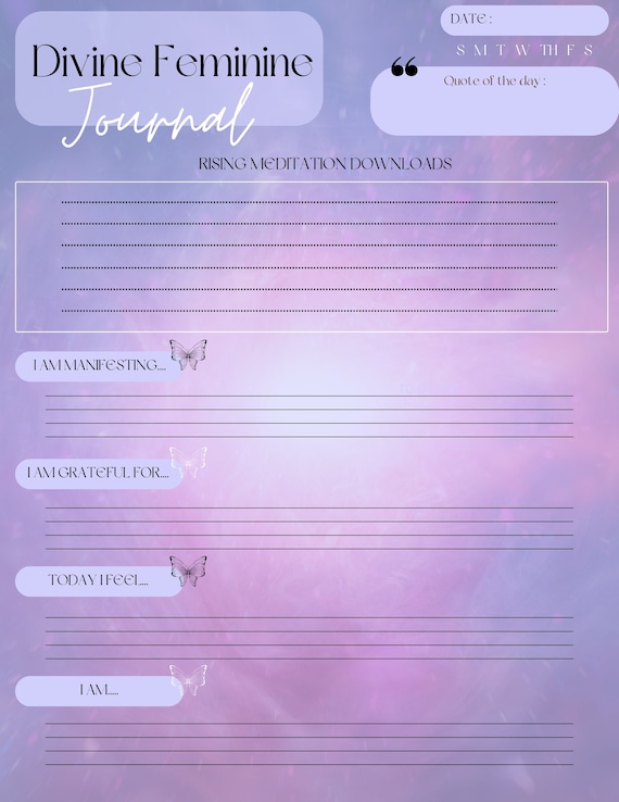 DIVINE FEMININE JOURNAL Template - Etsy