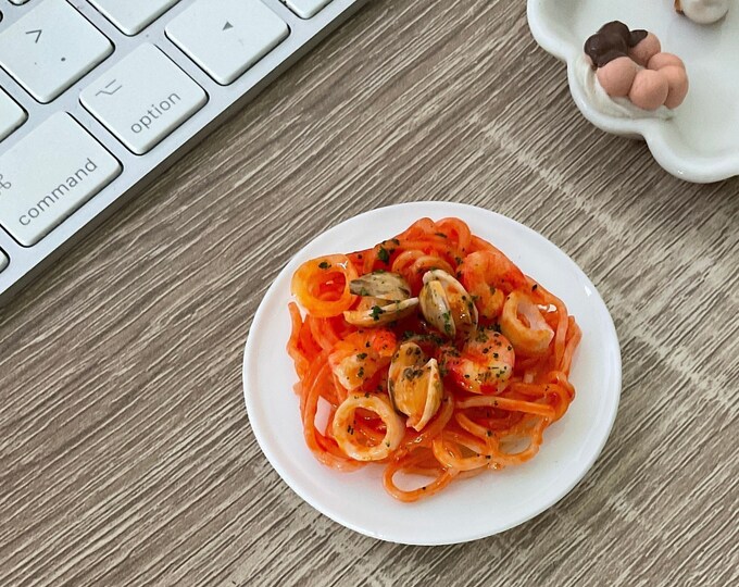 Spaghetti Pescatora Magnet+cute Keychain+kawaii Keychain+unique Gift ...