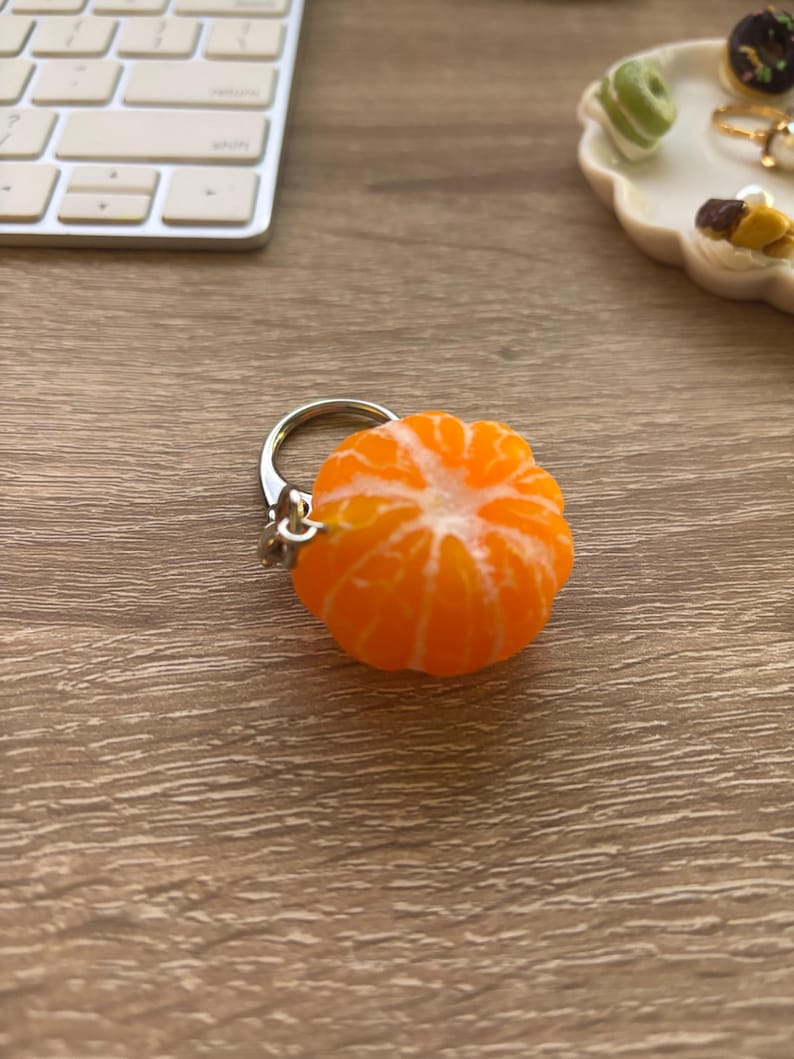 Mandarin Orange Keychain Cute+kawaii Keychain+cute Keychain+fruit ...