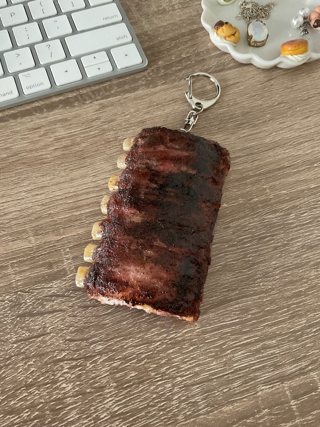 Barbecue Spare Ribs Without Sauce Keychain (dry Rub Version), BBQ Ribs ...