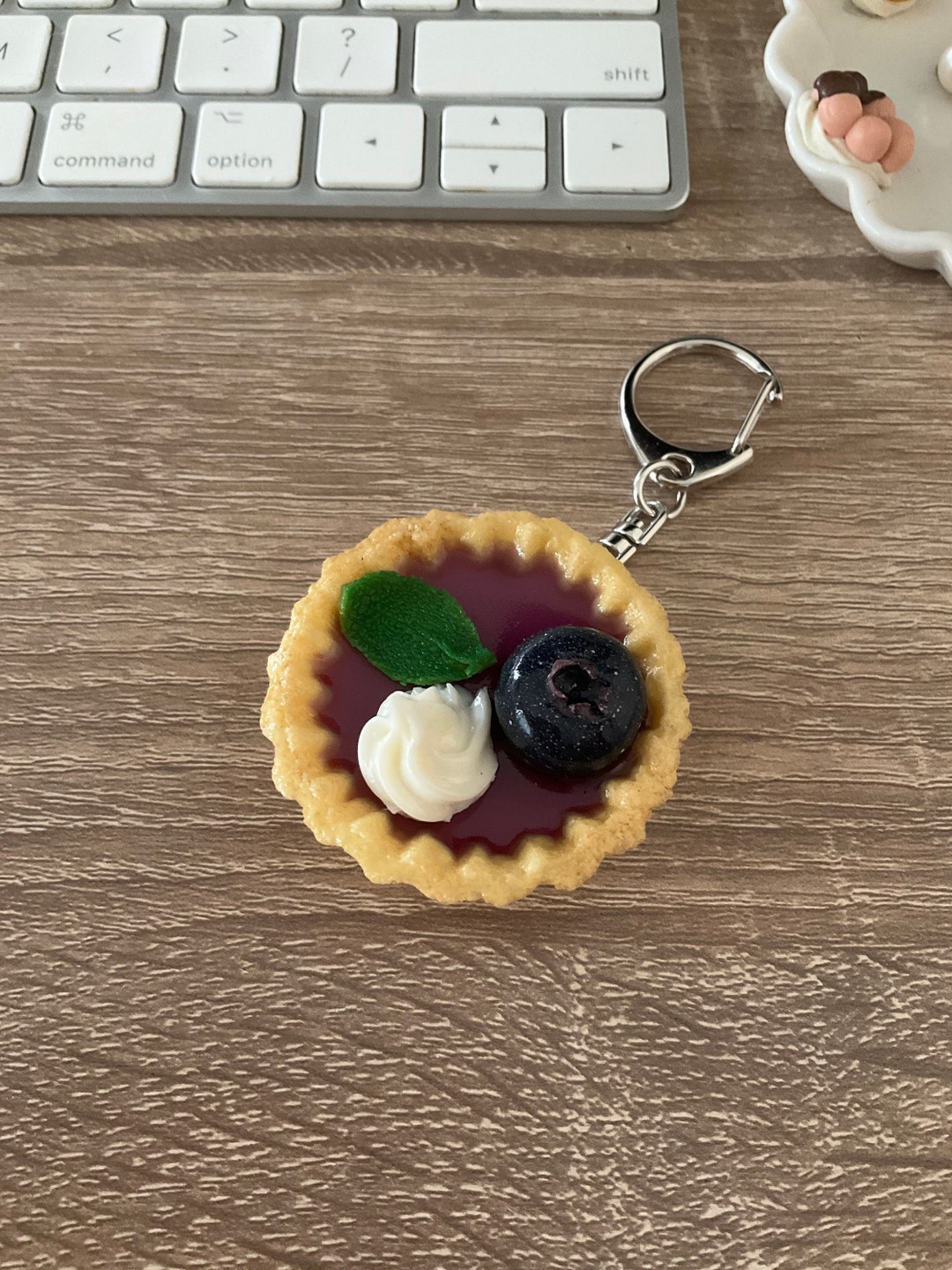 Fruit Tart Keychain Blueberry,fake Food Keychain, Fruit Tart Keychain ...