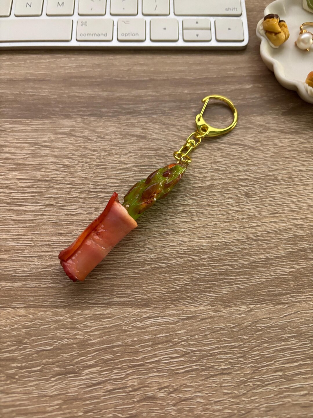 Bacon-wrapped Asparagus Keychain, Quirky Foodie Gift - Etsy