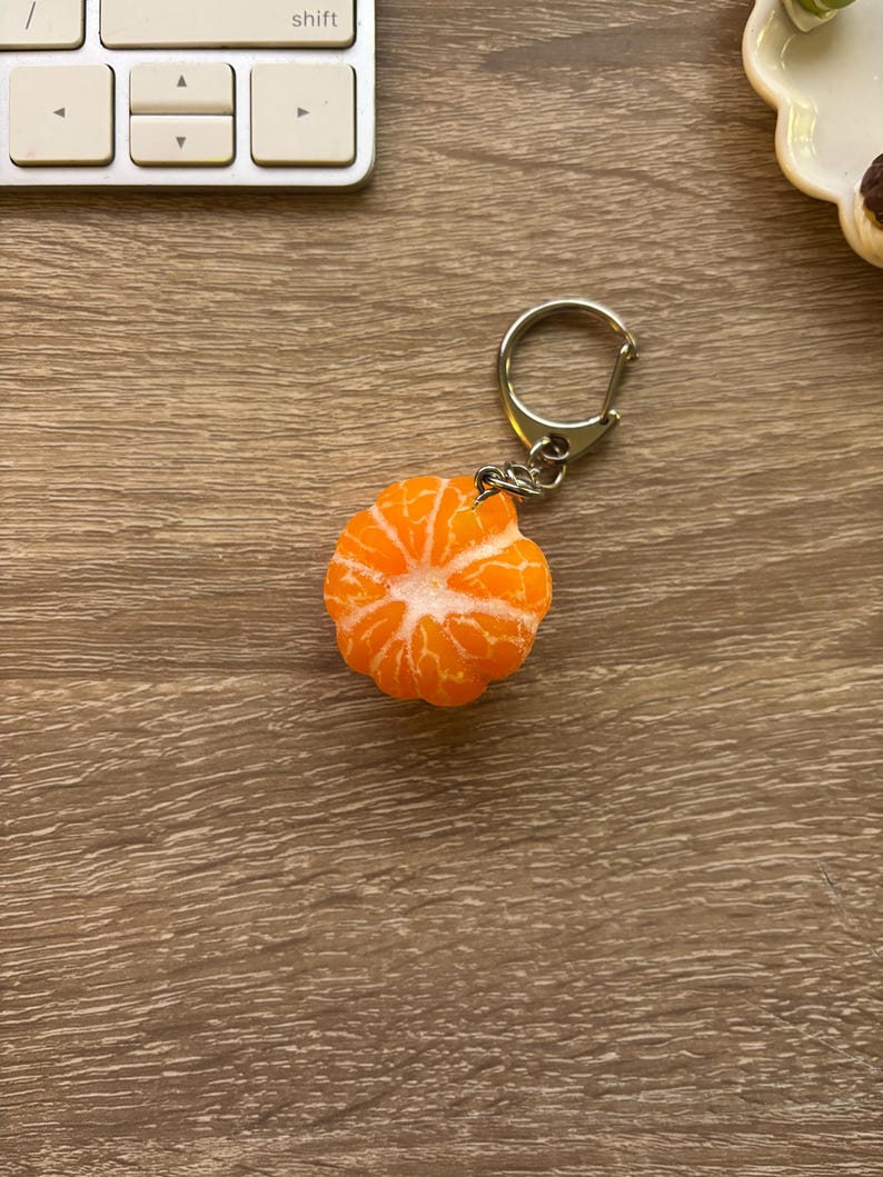 Mandarin Orange Keychain Cute+kawaii Keychain+cute Keychain+fruit ...