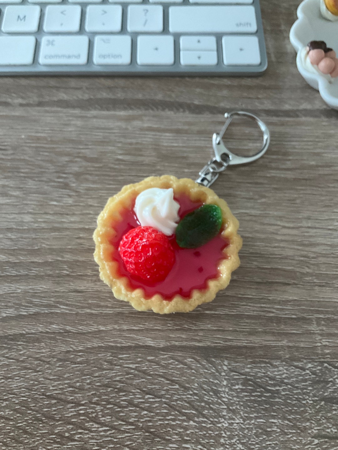 Fruit Tart Keychain Strawberry,fake Food Keychain, Fruit Tart Keychain ...