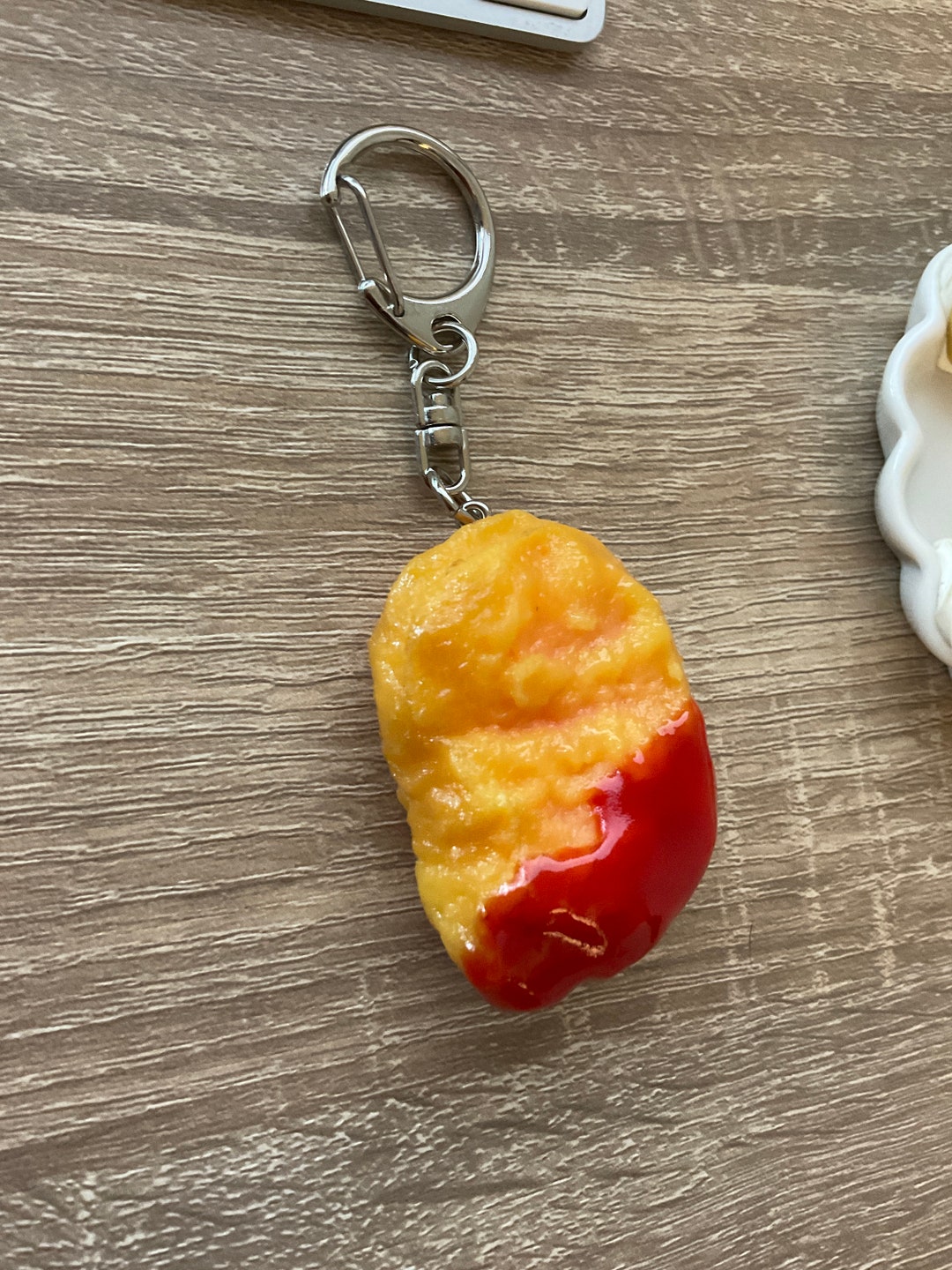Chicken Nugget Keychain,kawaii Keychain,cute Keychain, CHICKEN Keychain ...