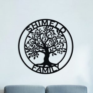 Family Tree Metal Wall Art, Personalized Family Tree, Metal Family Tree ...