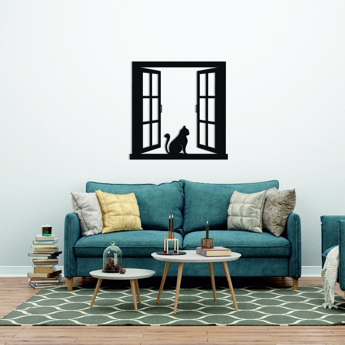Metal Cat Wall Art, Cat Metal Wall Art, Cat Metal Wall Decor, Cat in ...