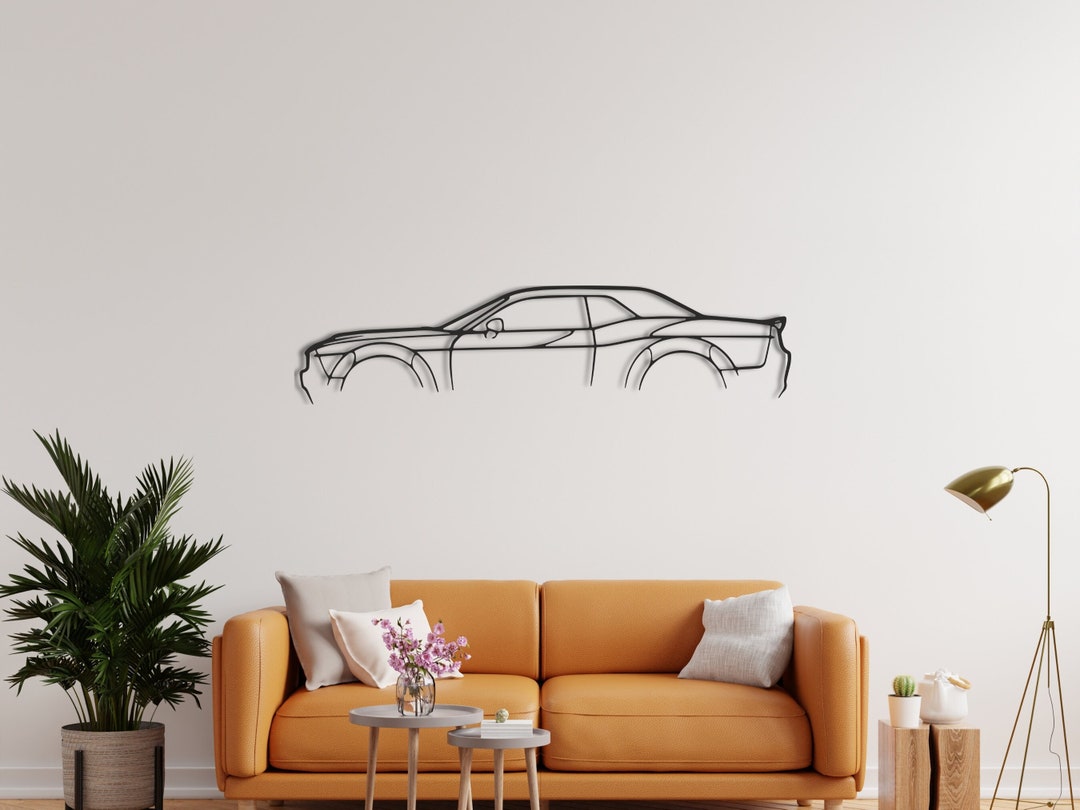 Challenger SRT 3RD Silhouette Metal Wall Art, Metal Challenger SRT 3RD ...