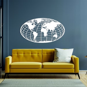 World Map Metal Wall Art, World Map Metal Wall Decor, Large Metal World ...