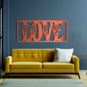 Metal Love Sign, Love Wall Art, Metal Love Decor, Metal Love Art ...