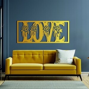 Metal Love Sign, Love Wall Art, Metal Love Decor, Metal Love Art ...