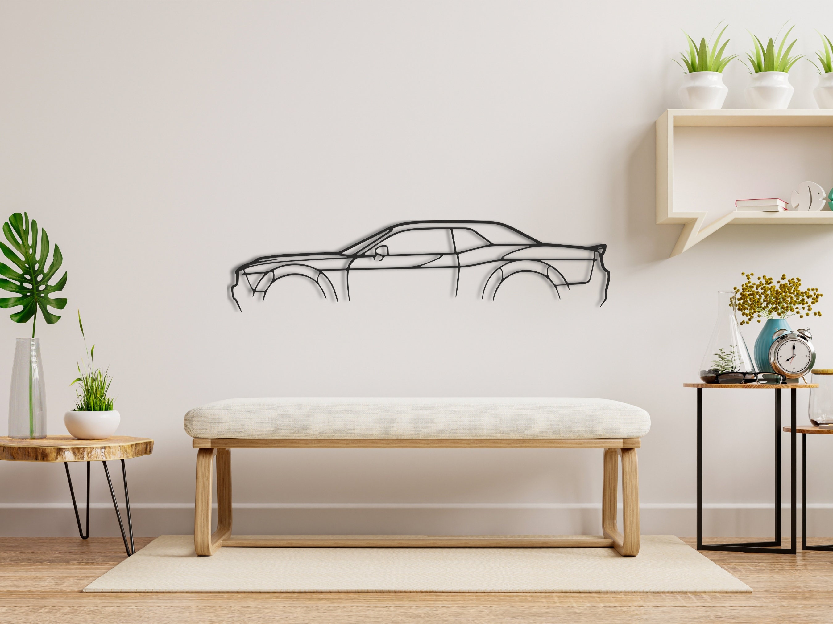 Challenger SRT 3RD Silhouette Metal Wall Art, Metal Challenger SRT 3RD ...