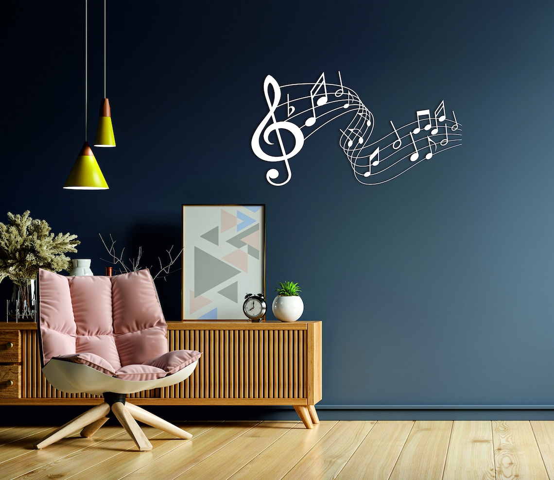 Music Notes Wall Art Music Notes Wall Decor Metal Music Wall - Etsy
