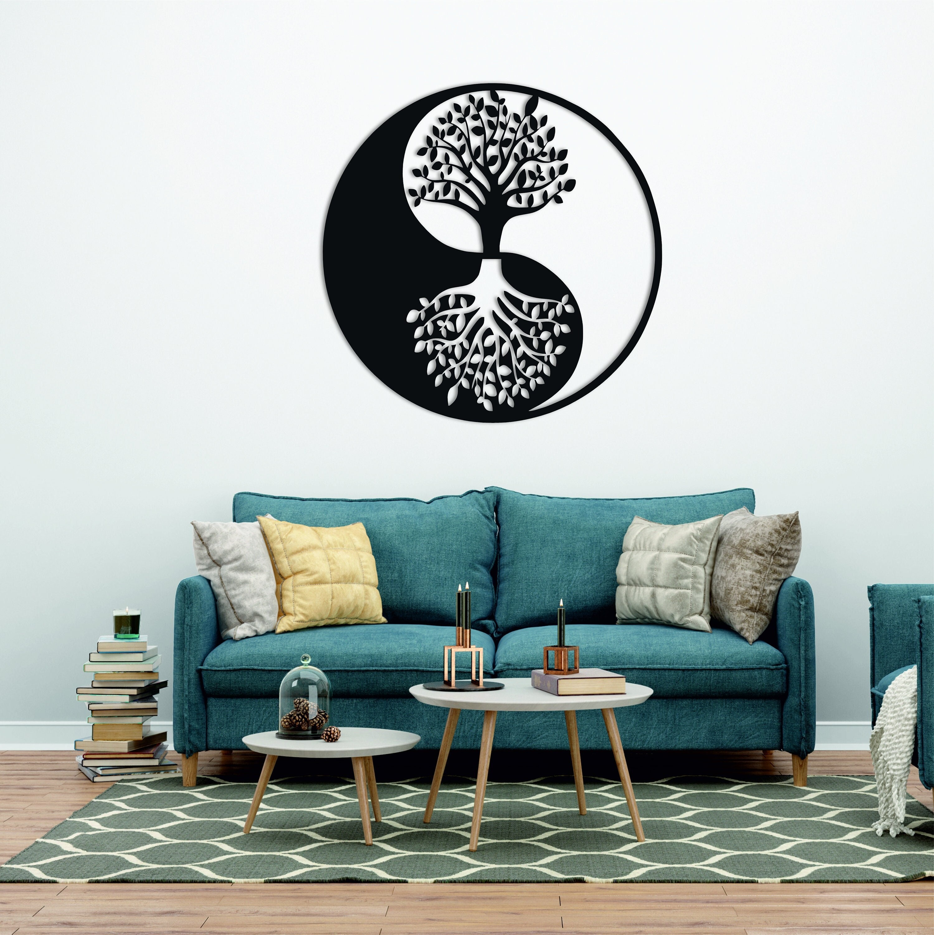 Yin Yang Metal Wall Art, Yin Yang Metal Wall Decor, Tree of Life Yin ...