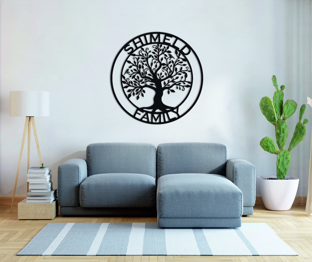 Family Tree Metal Wall Art, Personalized Family Tree, Metal Family Tree ...