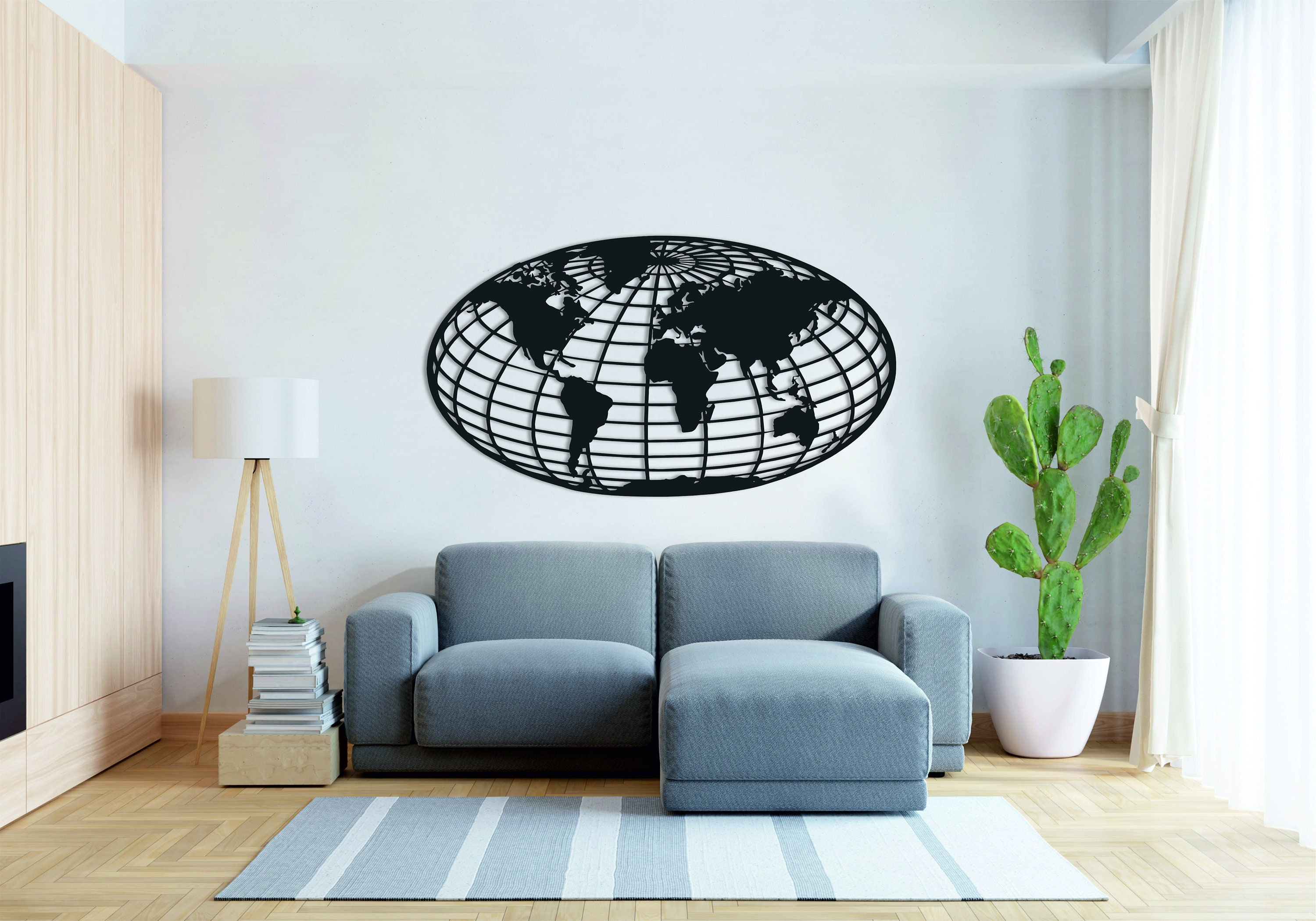 World Map Metal Wall Art, World Map Metal Wall Decor, Large Metal World ...