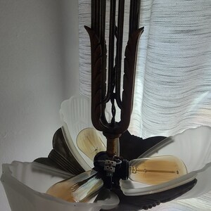 Vintage/antique 3 Light Markel Slip Shade Chandelier, Art Deco - Etsy