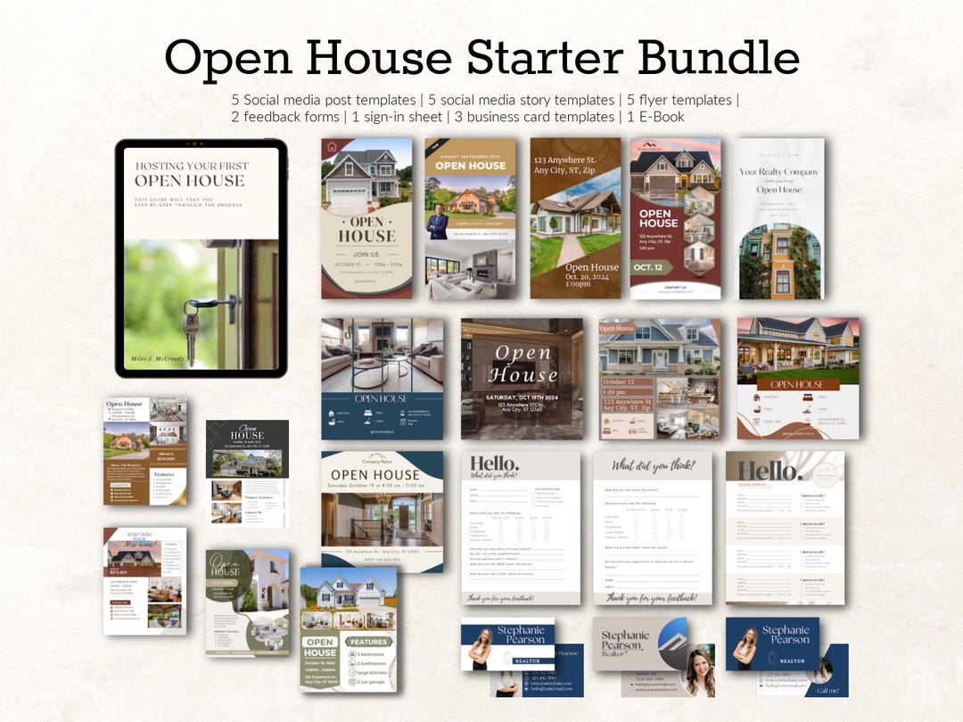 Open House Starter Bundle – Editable Templates for Realtors - Etsy