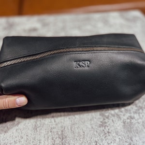 Leather Dopp Kit Toiletry Bag, Custom Luxury Travel Essentials Bag ...