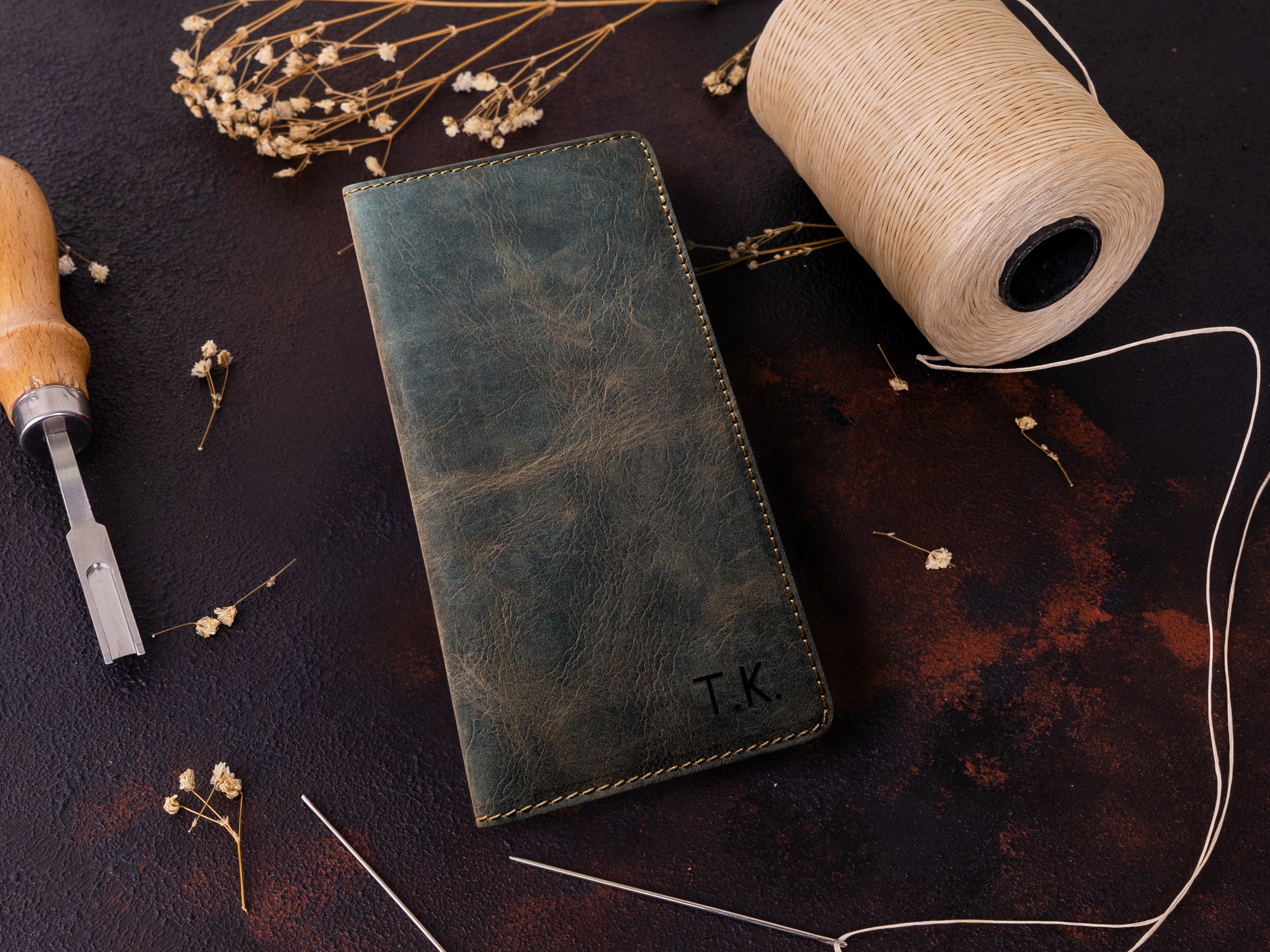 Leather Checkbook Sleeve, Checkbook Cover With Card Holders ...