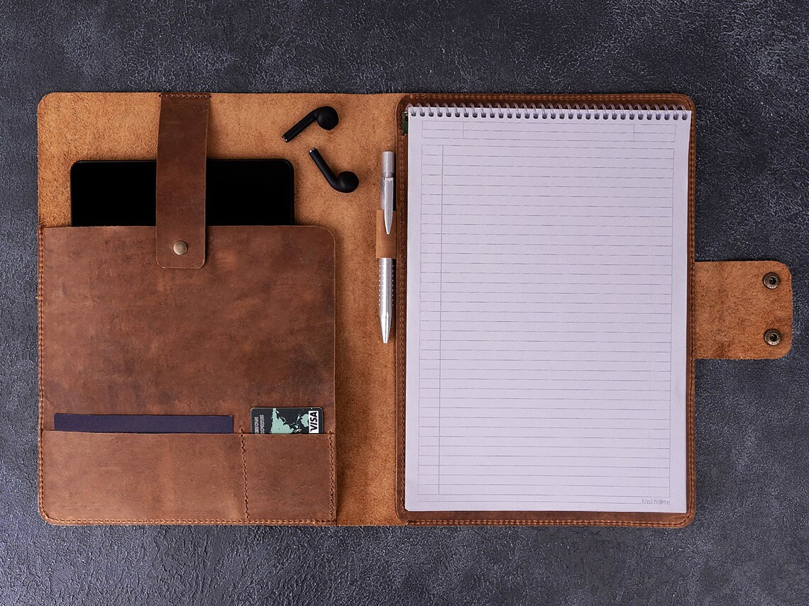 Business Leather Portfolio Handmade Leather Document - Etsy